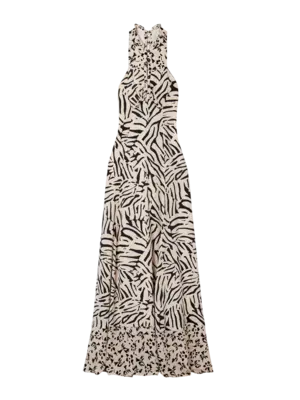 Maison Mayle Valentine Ruffled Printed Silk-crepe Halterneck Maxi Dress - Multi
