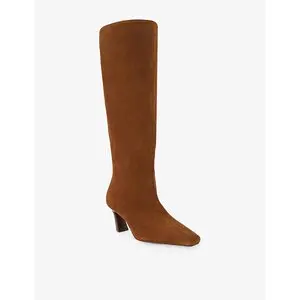 DUNE Selinni Suede Heeled Knee-high Boots