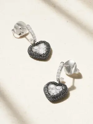 KAMYEN Manaal 18-karat White Gold Diamond Earrings - Black