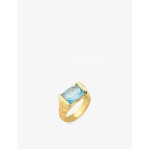 LA MAISON COUTURE 22ct Yellow Gold Vermeil Ring - Aquamarine