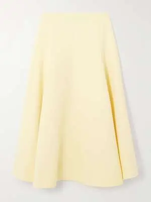 Jacquemus Triangle Paneled Crepe Midi Skirt - Pastel Yellow