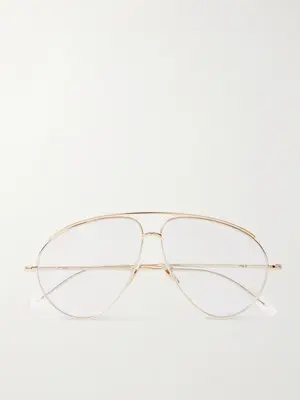 Gucci Fashion Show Aviator Optical Glasses - Gold