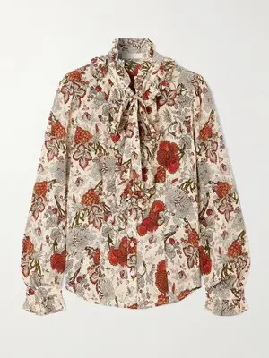 Floral Print Silk Blouses