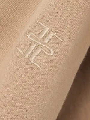 Eterne Embroidered Cotton And Modal-blend Jersey Sweatpants - Brown