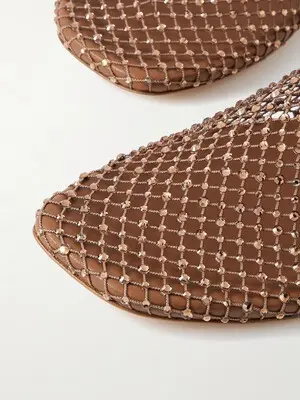 Christopher Esber Minette Crystal-embellished Ballet Flats - Metallic