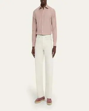 Massimo Alba Straight Fit Five-pocket Trousers - Milk