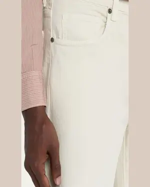 Massimo Alba Straight Fit Five-pocket Trousers - Milk