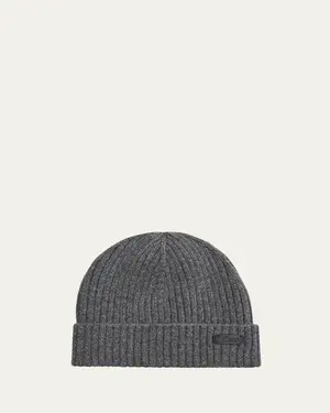 Brioni Ribbed Cashmere Beanie - Gray