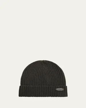 Brioni Ribbed Cashmere Beanie - Grygrn