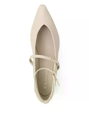 Armani Exchange Pointed-toe Ballerina Flats - Neutrals