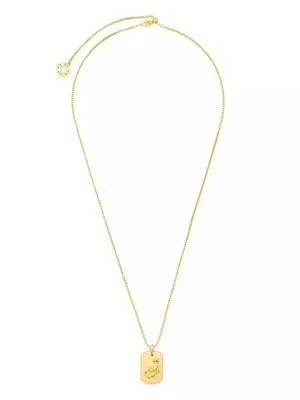 Maje Scorpio Motif Rhinestone Embellished Tone Necklace - Gold
