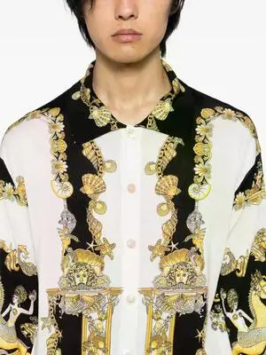 Versace Coral Theatre Silk Shirt - Neutrals