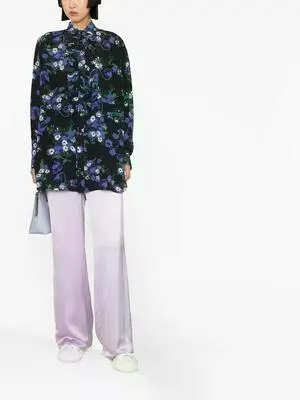 Plan C Floral-print Silk Shirt