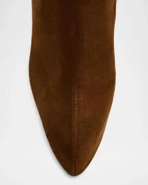 Saint Laurent Nico Platform Suede Booties - Land