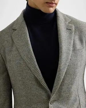 Ralph Lauren Purple Label Houndstooth Two-button Sport Coat - Grey