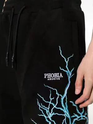 PHOBIA Lightning Embroidered Cotton Shorts