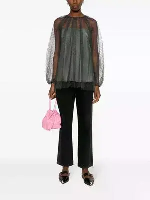 Red Valentino Polka-dot Tulle Blouse