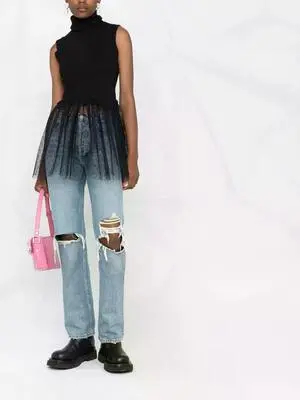 Red Valentino Knitted Peplum Top