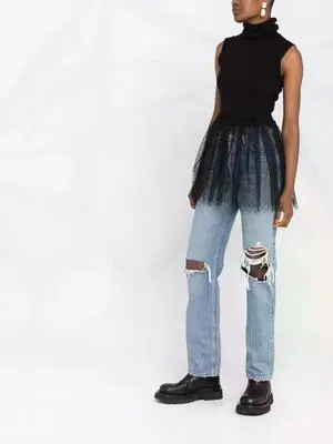 Red Valentino Knitted Peplum Top