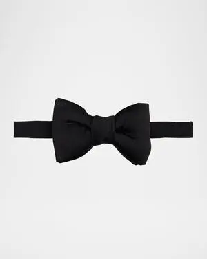 TOM FORD Ribbed Silk Bow Tie Black