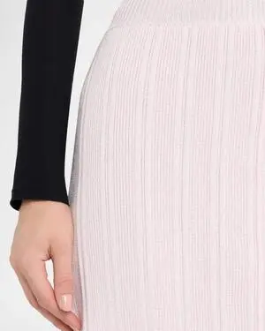 JIL SANDER Fine Ribbed Asymmetric Skirt - Pink