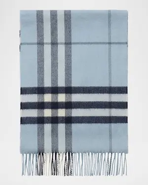 Burberry Giant Check Cashmere Scarf Bank Blue