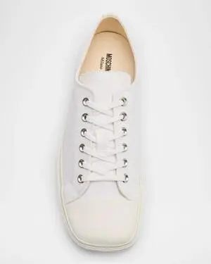 Moschino Canvas Cap Toe Low-top Sneakers - White