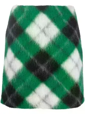 Opening Ceremony Check-print Mini Skirt - Green