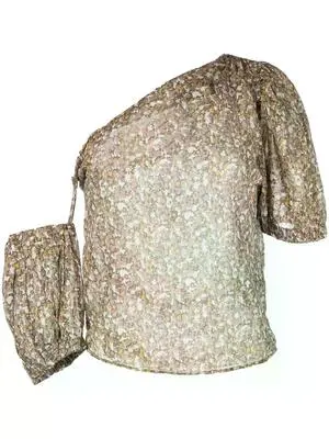 MARANT ETOILE Floral Print Asymmetric Blouse - Multicolour