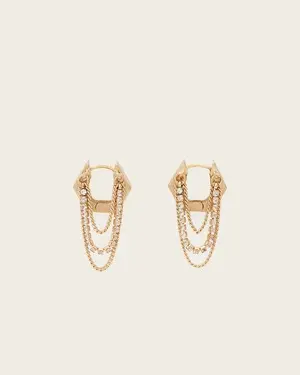 ALLSAINTS Rubi Chain Earrings - Warm Brass