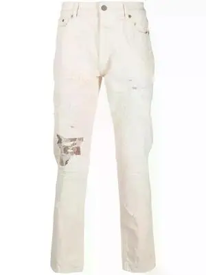 Palm Angels Patch-detail Straight Leg Jeans