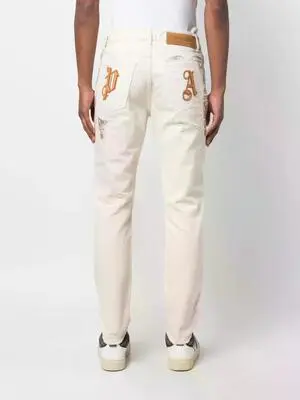 Palm Angels Patch-detail Straight Leg Jeans