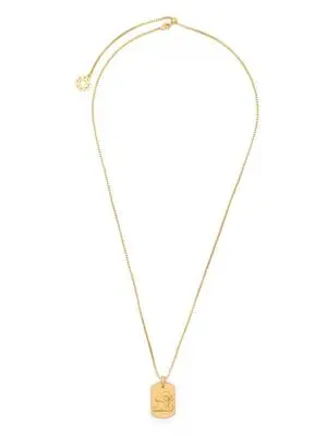 Maje Capricorn Zodiac Pendant Necklace With Rhinestones - Gold