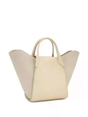 TOUS Tulip Suede-panel Leather Tote Bag