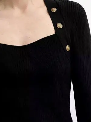 The Kooples Button-detailed Ribbed-knit Sweater