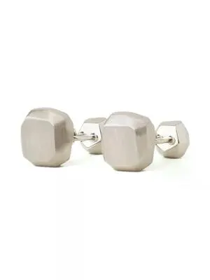 LANVIN Faceted Brass Cufflinks - Silver