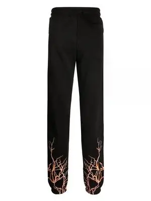 PHOBIA Lightning-embroidered Cotton Track Pants