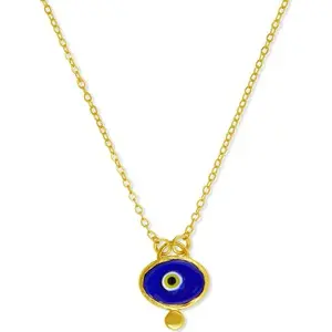 OTTOMAN HANDS Alara Evil Eye Pendant Necklace Navy