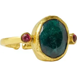 OTTOMAN HANDS Lucia Cocktail Ring - Emerald
