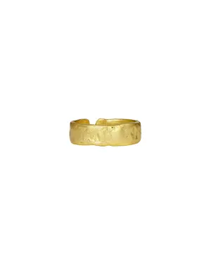 OTTOMAN HANDS Textured Band Ring - Brass