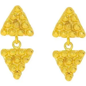 OTTOMAN HANDS Azar Triangle Drop Earrings - Brass