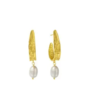 OTTOMAN HANDS Judy Statement Hoop Earrings - Brass