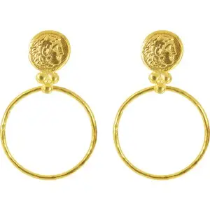OTTOMAN HANDS Myia Coin Front Hoop Earrings
