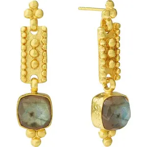 OTTOMAN HANDS Shahrzad Labradorite Drop Earrings - Brass