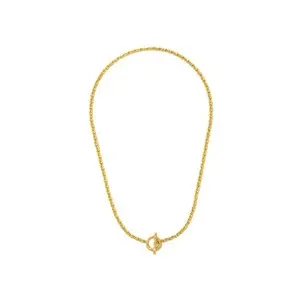 OTTOMAN HANDS Thea Snake Chain Necklace With T-bar - Brass