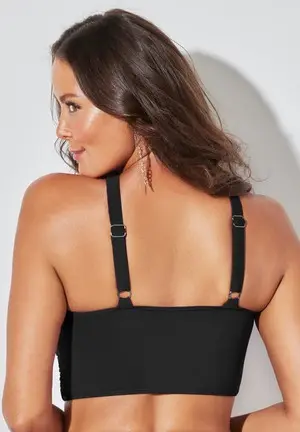 SWIMSUITS FOR ALL Longline High Neck Bikini Top