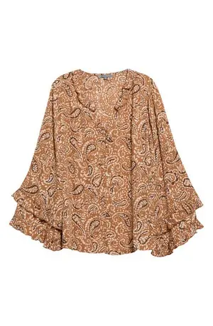 Wit & Wisdom Leopard Print Ruffle Blouse