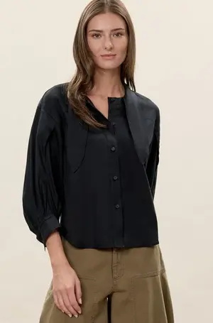 Rebecca Taylor Stretch Linen Top