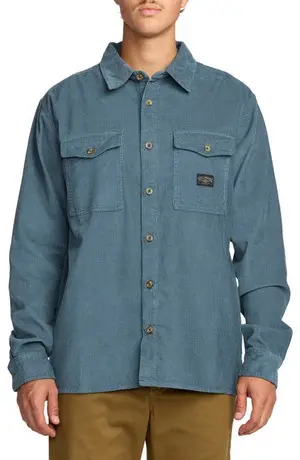 BILLABONG Bong Days Cotton Corduroy Button-up Shirt - Steel Blue