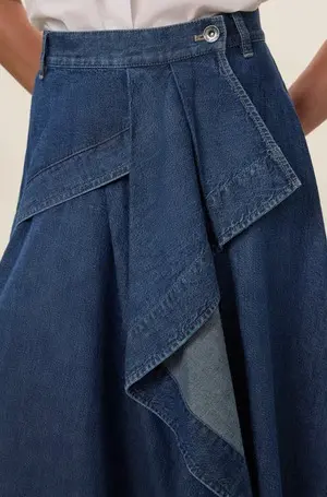 Rebecca Taylor Edith Denim Wrap Skirt